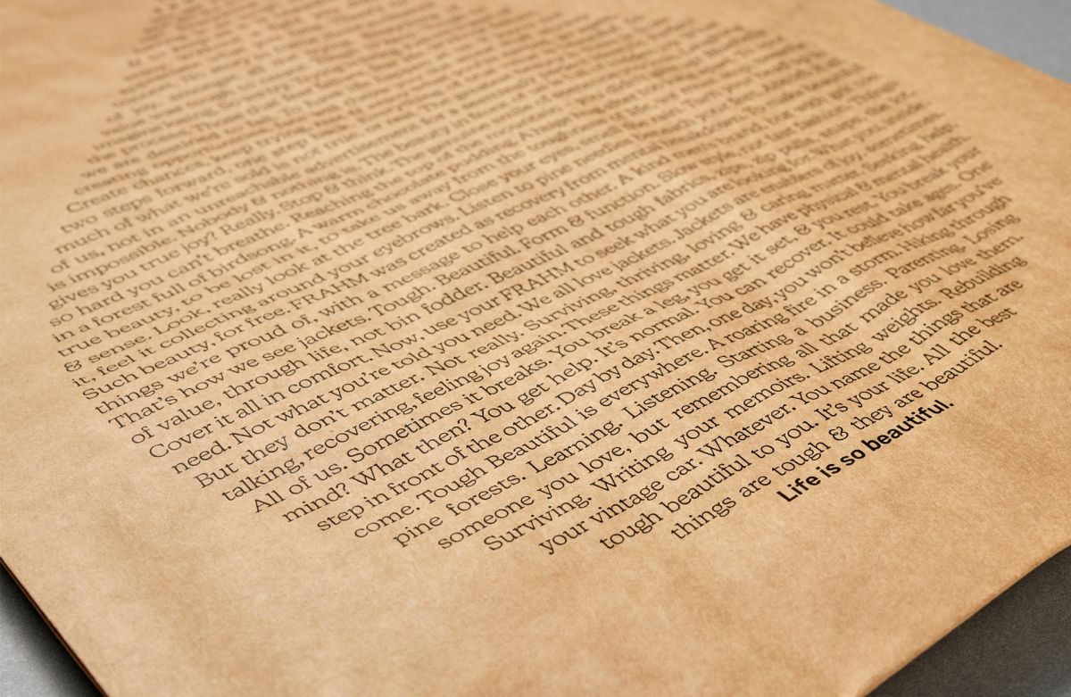 Tear Drop / Rain Drop Packaging | Client: FRAHM Jackets | Supple Studio