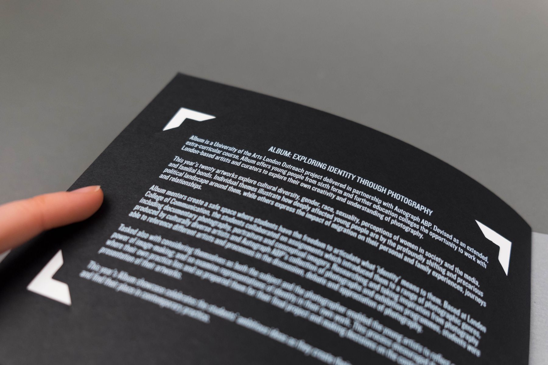 Album Identity | Client: University of the Arts London | Supple Studio